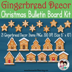 Christmas Bulletin Board, Gingerbread Décor, Farmhouse Christmas ...