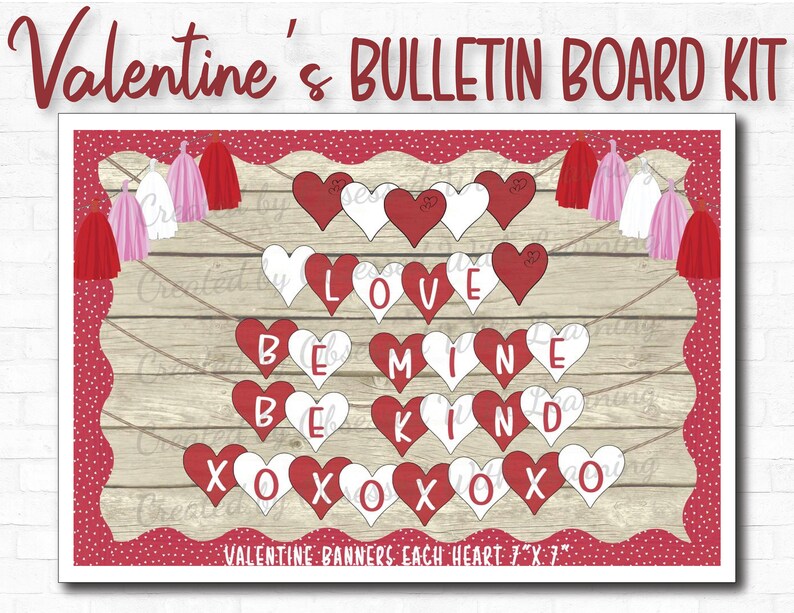 Valentine Bulletin Board Farmhouse Classroom Valentine - Etsy