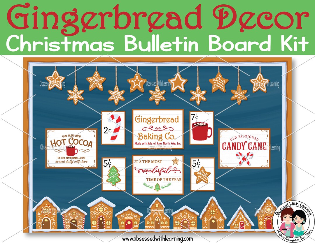 Christmas Bulletin Board Gingerbread Décor Farmhouse - Etsy