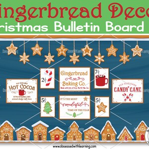 Christmas Bulletin Board, Gingerbread Décor, Farmhouse Christmas ...