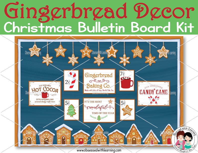 Christmas Bulletin Board Gingerbread Décor Farmhouse - Etsy