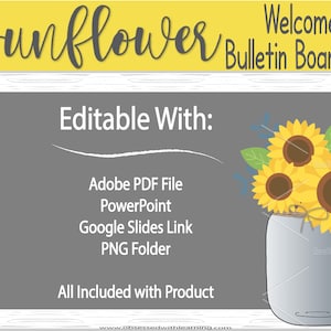 Sunflower Bulletin Board Set for Classroom Decor, School Labels, and ...