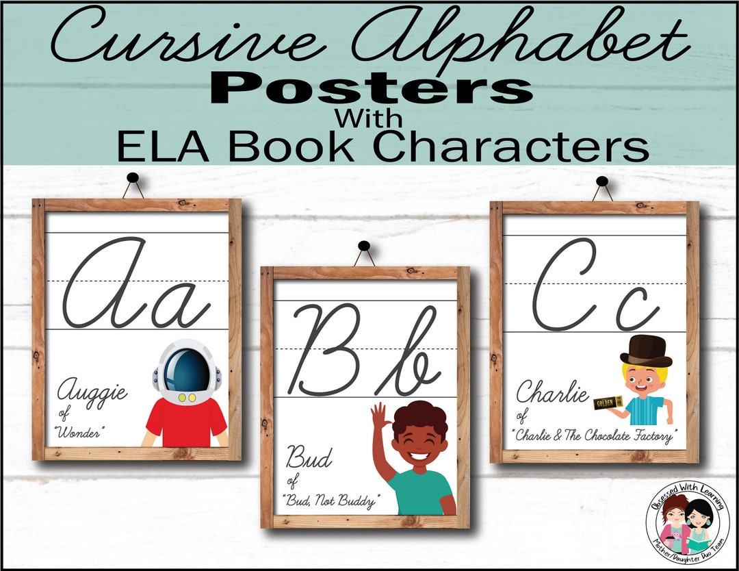 Cursive Alphabet Posters, Alphabet Bulletin Board, English Classroom ...