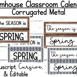 Farmhouse Classroom Calendar With School Supply Labels and Educational ...