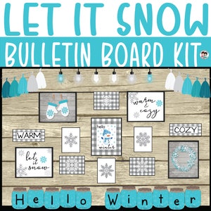 Let It Snow Décor, Let It Snow Bulletin Board, Farmhouse Décor Bulletin ...