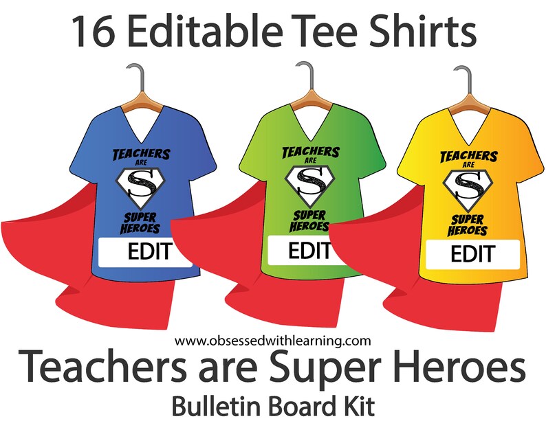 Super Hero Teacher Superhero Teacher Bulletin Board Kit - Etsy