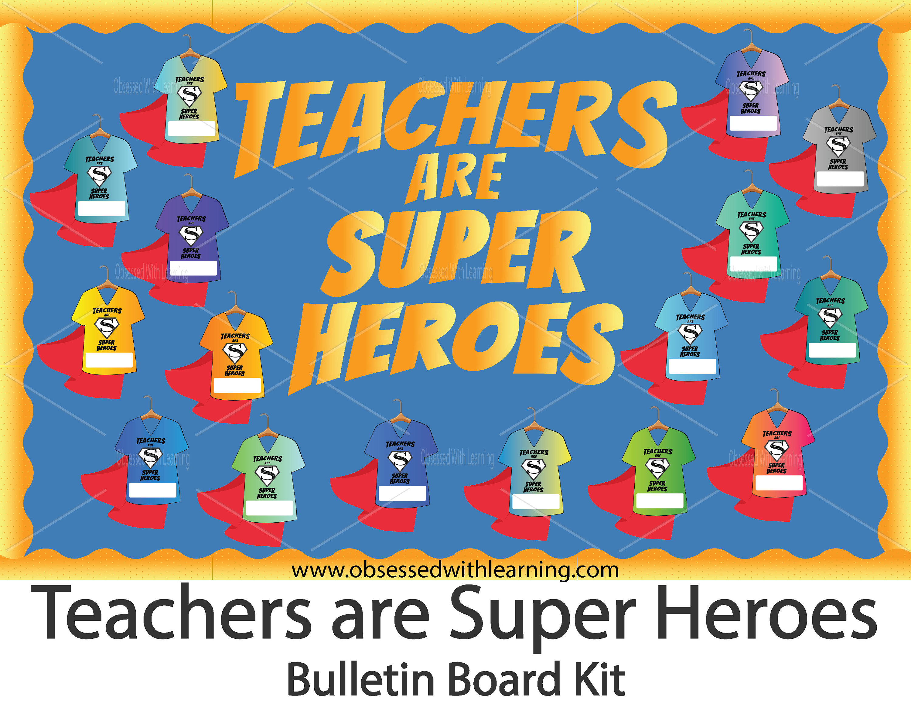 Super Hero Teacher Superhero Teacher Bulletin Board Kit - Etsy