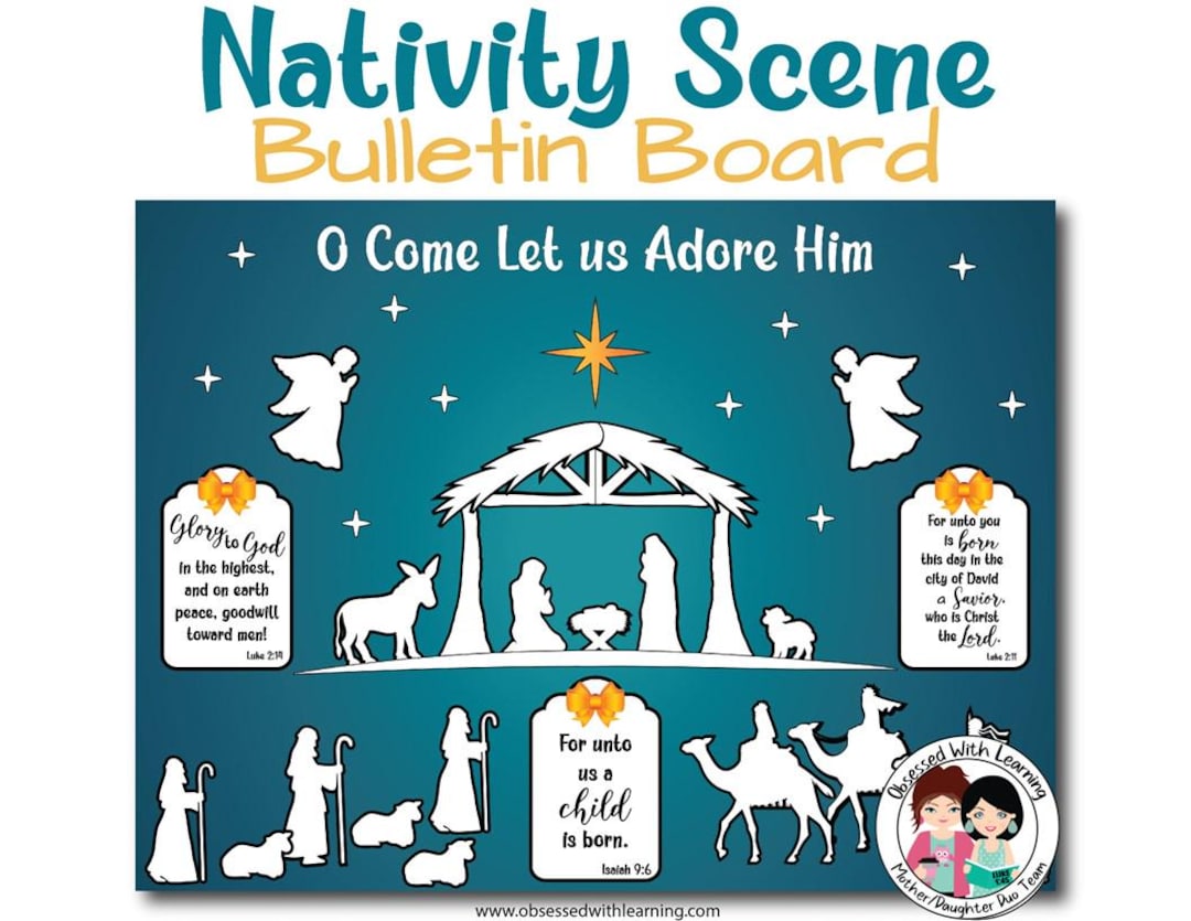 Christmas Nativity Scene Classroom Display Christian Decor Kit - Etsy
