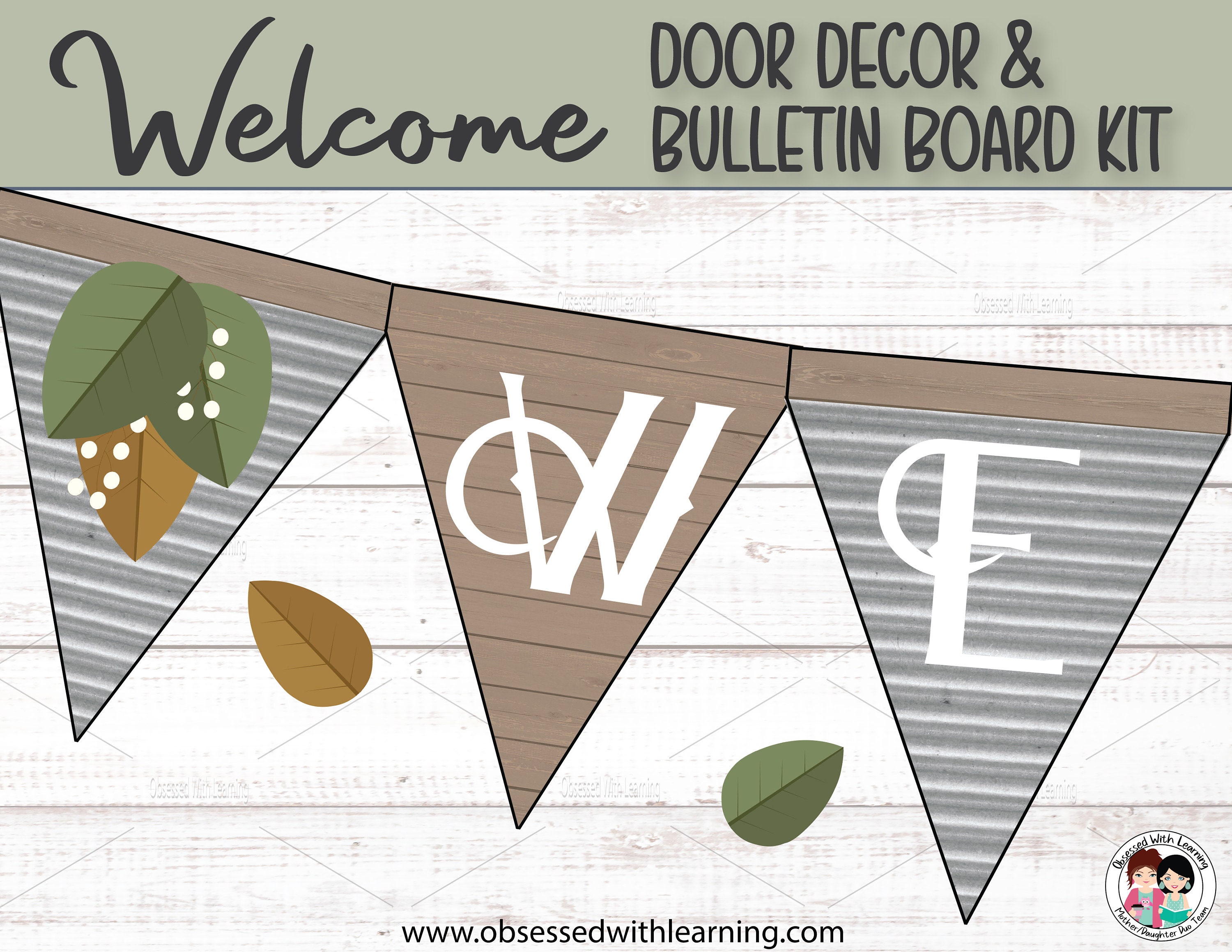 Farmhouse Welcome Sign for Elementary Classroom Door Decor, Bulletin ...