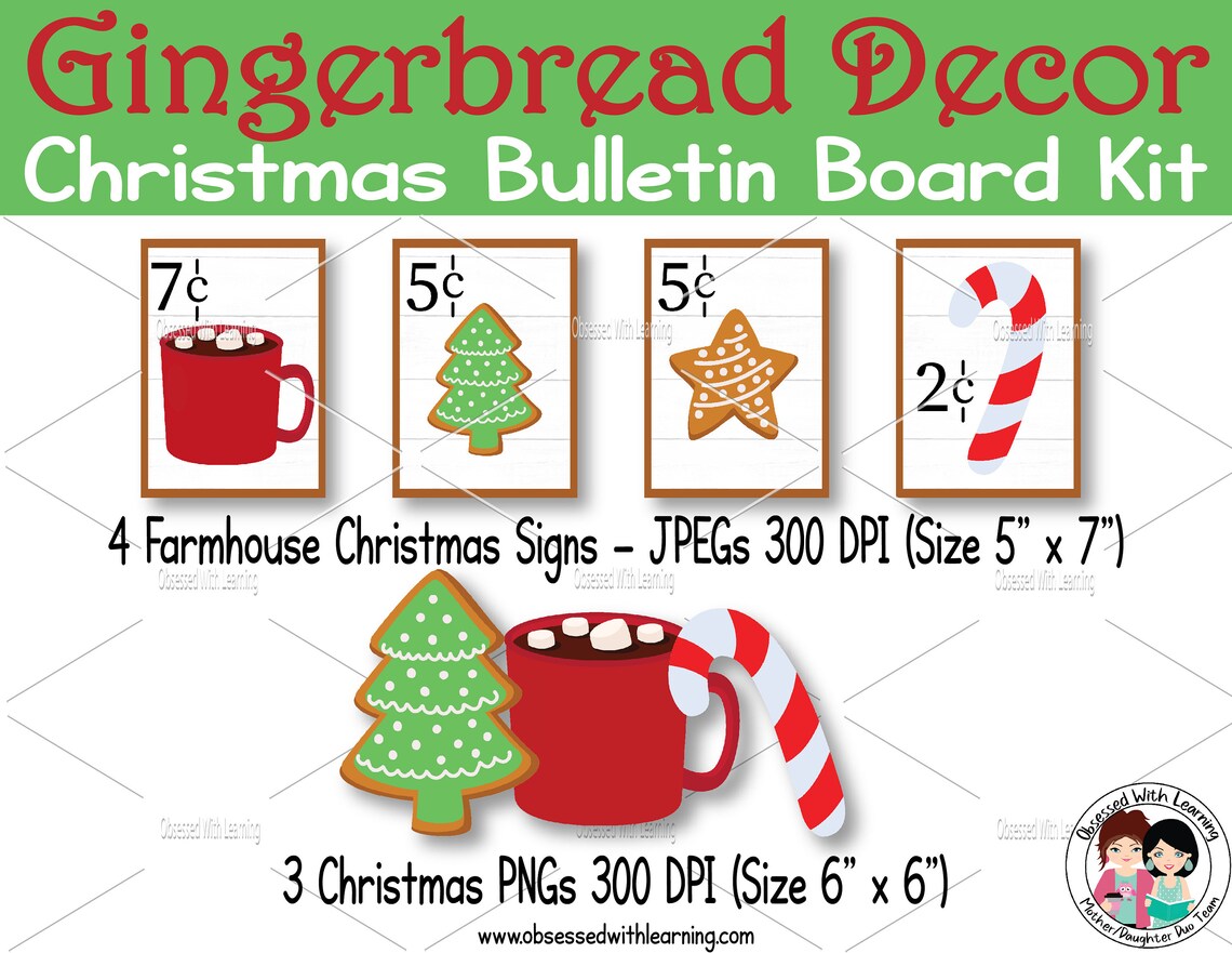 Christmas Bulletin Board Gingerbread Décor Farmhouse - Etsy