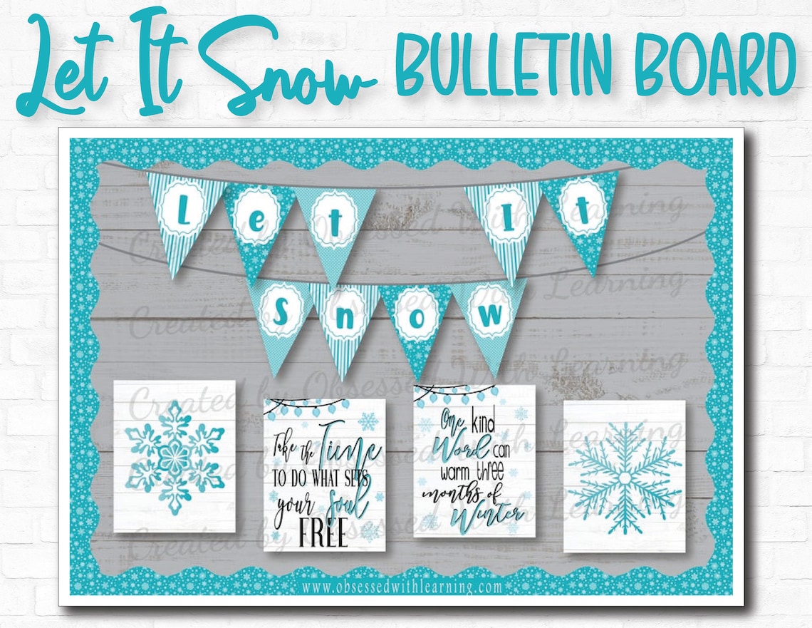 Let It Snow Décor Let It Snow Bulletin Board Farmhouse Décor - Etsy