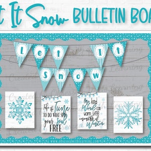 Let It Snow Décor, Let It Snow Bulletin Board, Farmhouse Décor Bulletin ...