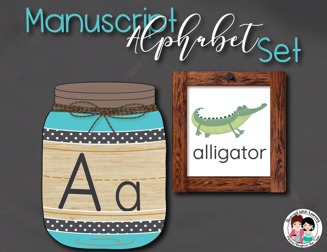 Farmhouse Alphabet Cards for Classroom Decor and Cursive Practice - Etsy