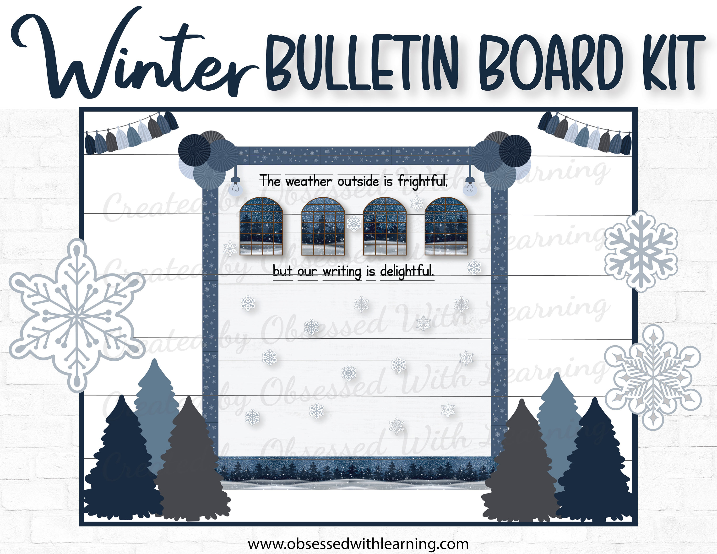 Winter Bulletin Board Winter Wonderland Bulletin Board - Etsy
