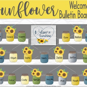 Sunflower Bulletin Board Set for Classroom Decor, School Labels, and ...