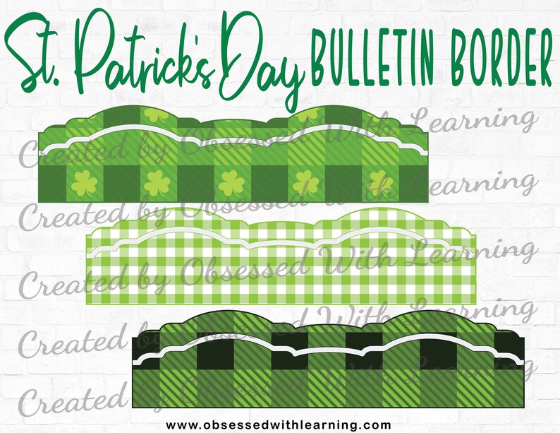 St. Patrick's Day Bulletin Board Border Printable | Etsy