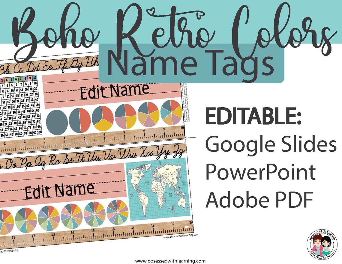 Boho Editable Student Name Tags and Classroom School Supply Labels - Etsy