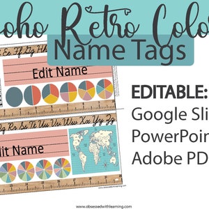 Boho Editable Student Name Tags and Classroom School Supply Labels - Etsy