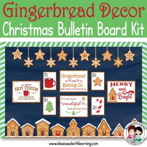 Christmas Bulletin Board, Gingerbread Décor, Farmhouse Christmas ...