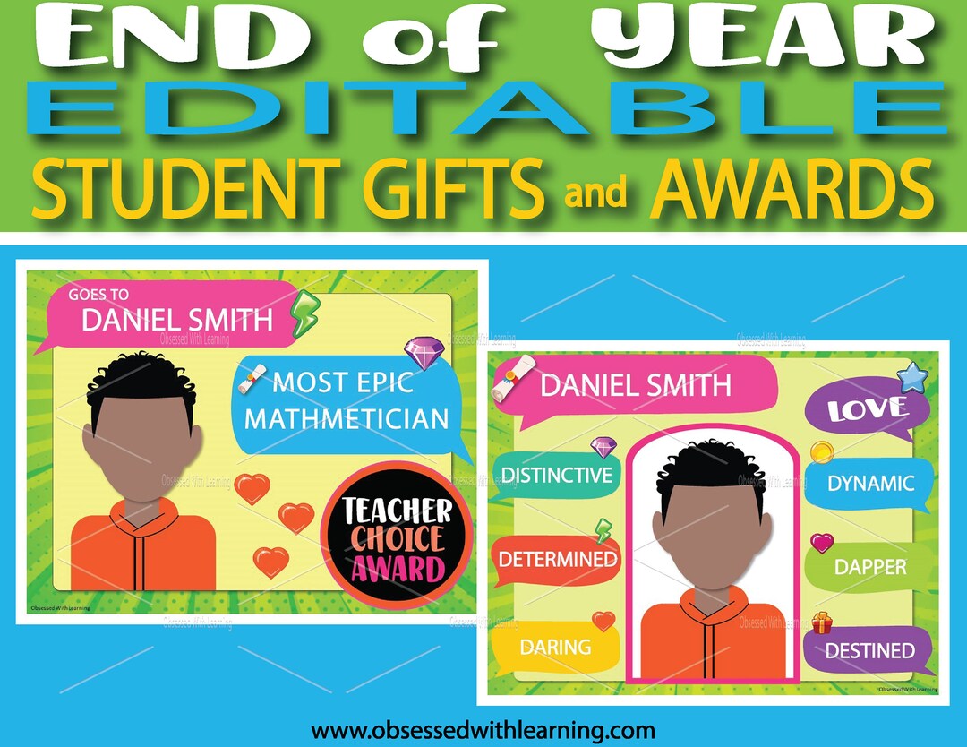End of the Year Student Gifts and Editable Awards - Etsy