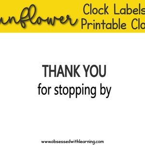 Sunflower Bulletin, Classroom Clock Labels, Educational Time Management ...
