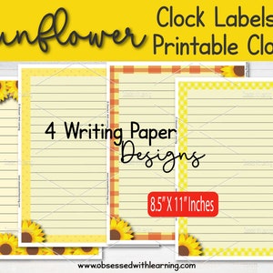 Sunflower Bulletin, Classroom Clock Labels, Educational Time Management ...