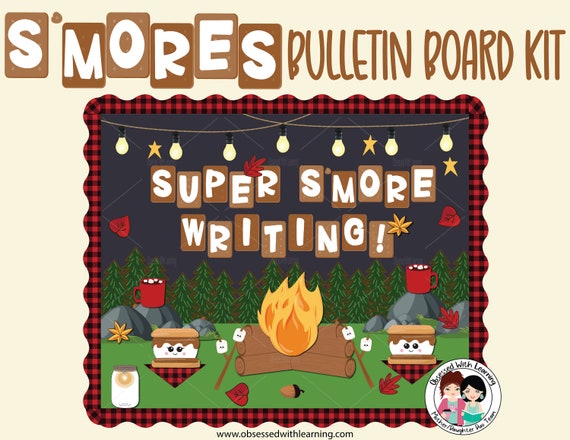 Camping Theme Bulletin Board Kit Smores Bulletin Board Kit | Etsy UK