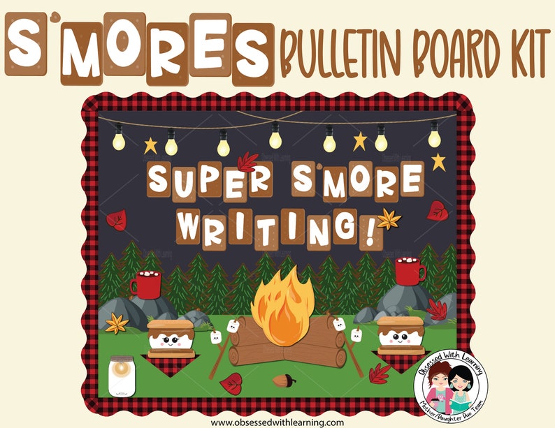 Camping Theme Bulletin Board Kit Smores Bulletin Board Kit - Etsy UK