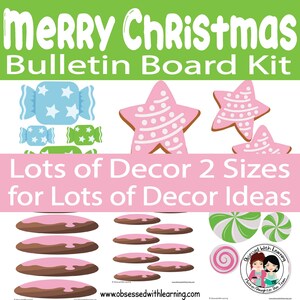 Pink Christmas Bulletin Board Kit, Candyland, Editable Reindeer Tags ...