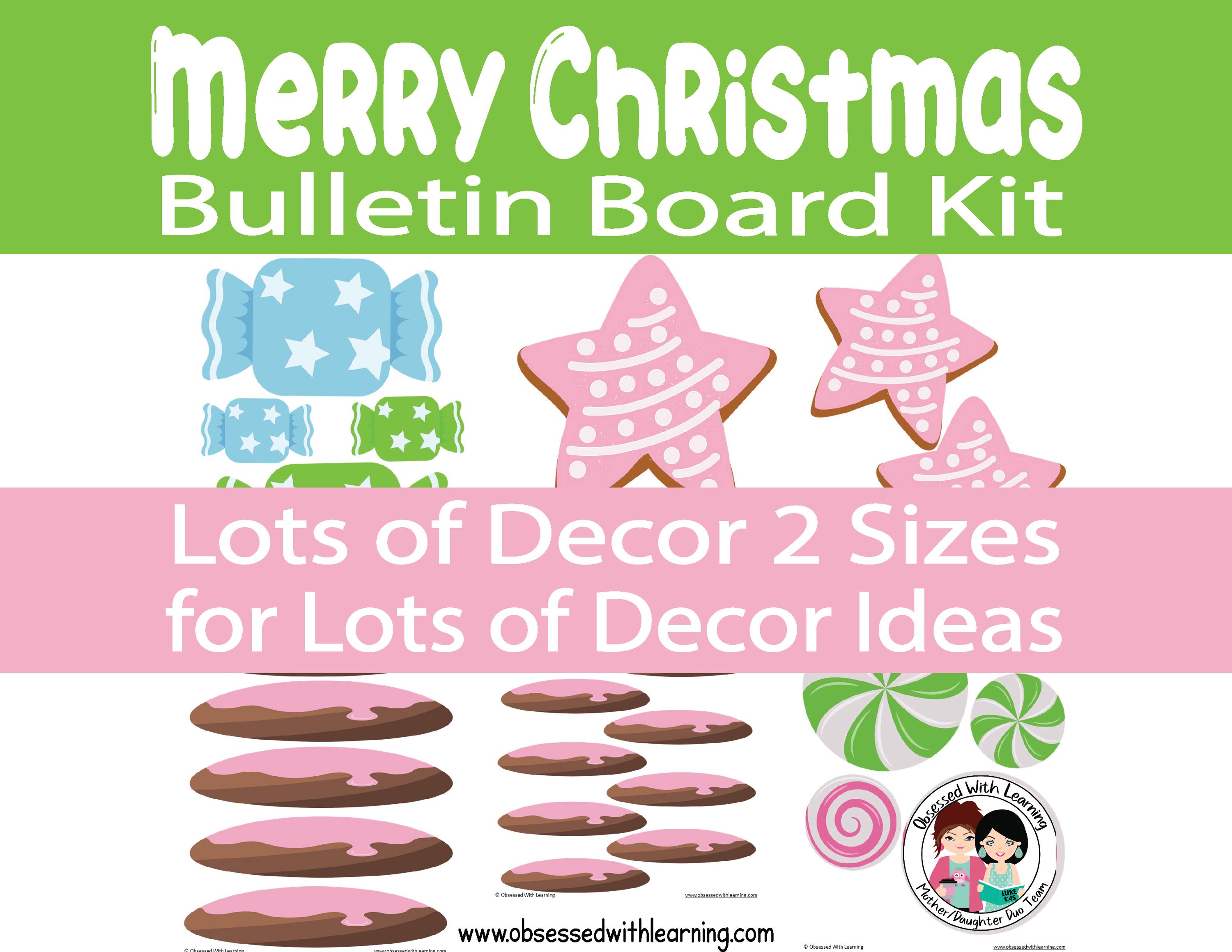 Pink Christmas Bulletin Board Kit, Candyland, Editable Reindeer Tags ...