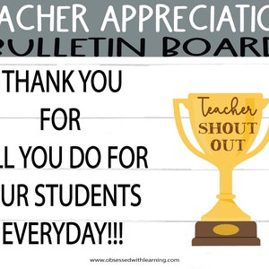 Teacher Appreciation Poster Kit for Classroom Bulletin Board Kit Coffee ...