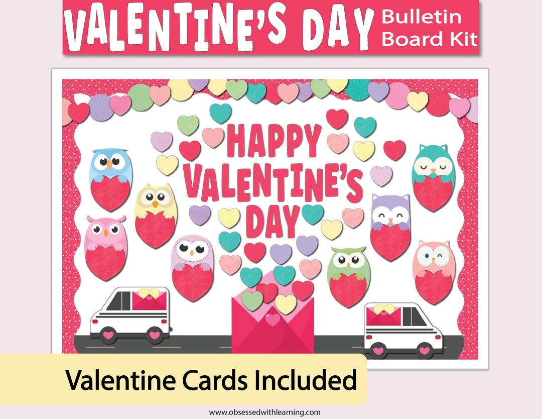 Valentine's Day Bulletin Board Kit, Valentine's Day Cards, Valentine's ...