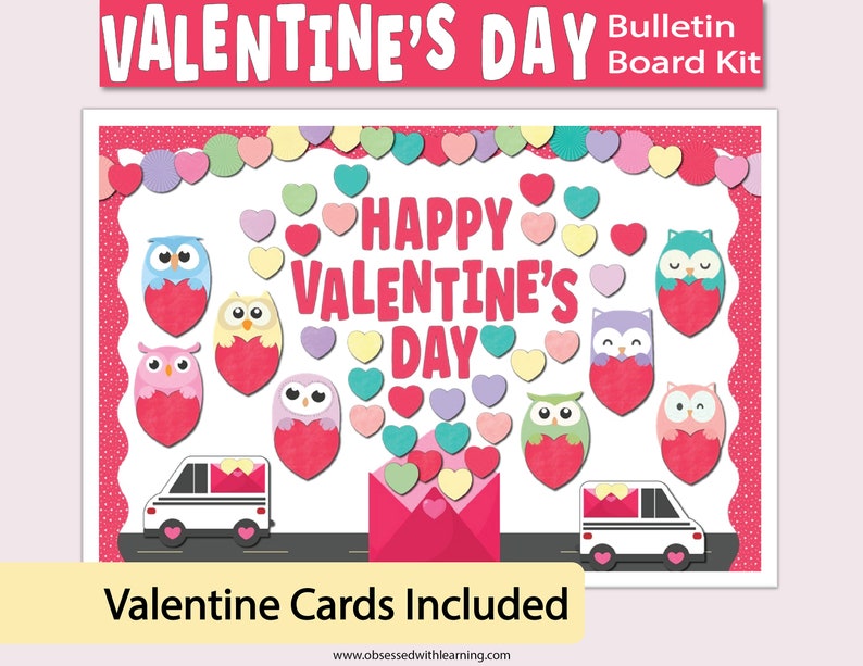 Valentine's Day Bulletin Board Kit, Valentine's Day Cards, Valentine's ...