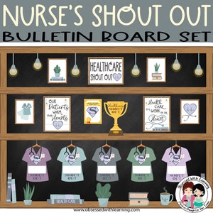 Editable Nurse Bulletin Board Sign, Medical Scrubs Poster, School Nurse ...