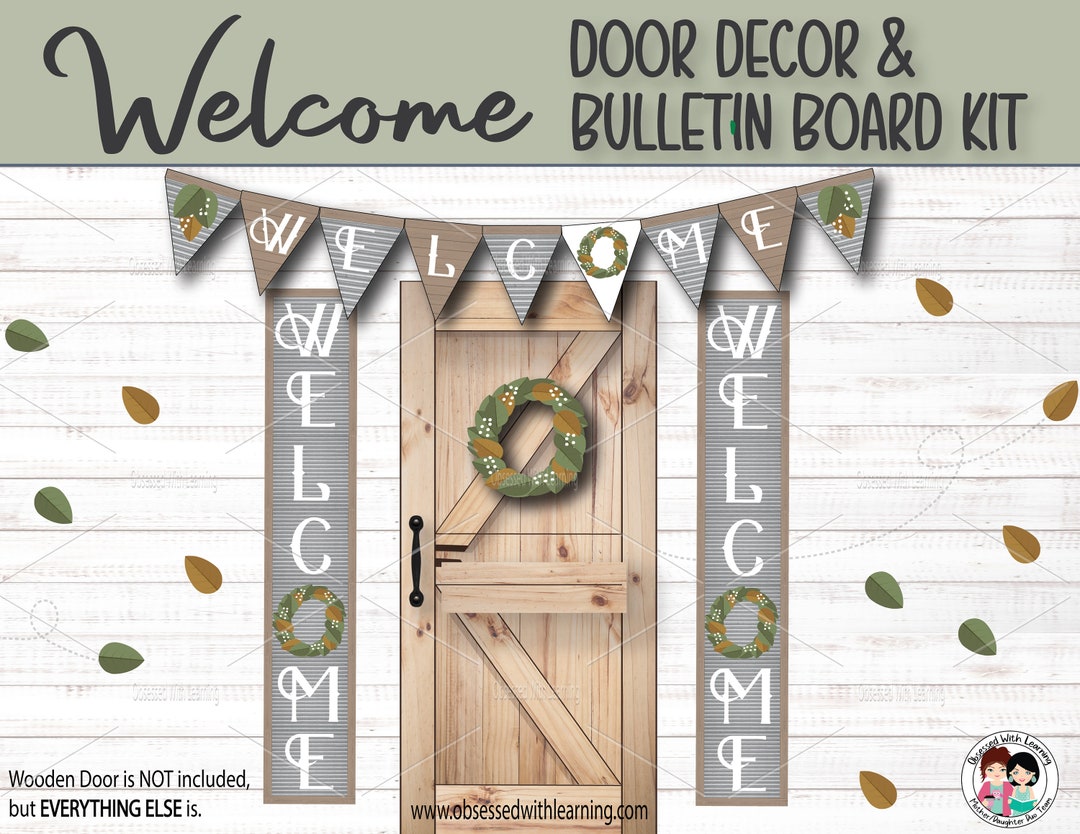 Farmhouse Welcome Sign for Elementary Classroom Door Decor, Bulletin ...
