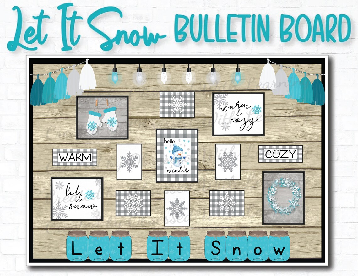 Let It Snow Décor Let It Snow Bulletin Board Farmhouse Décor - Etsy