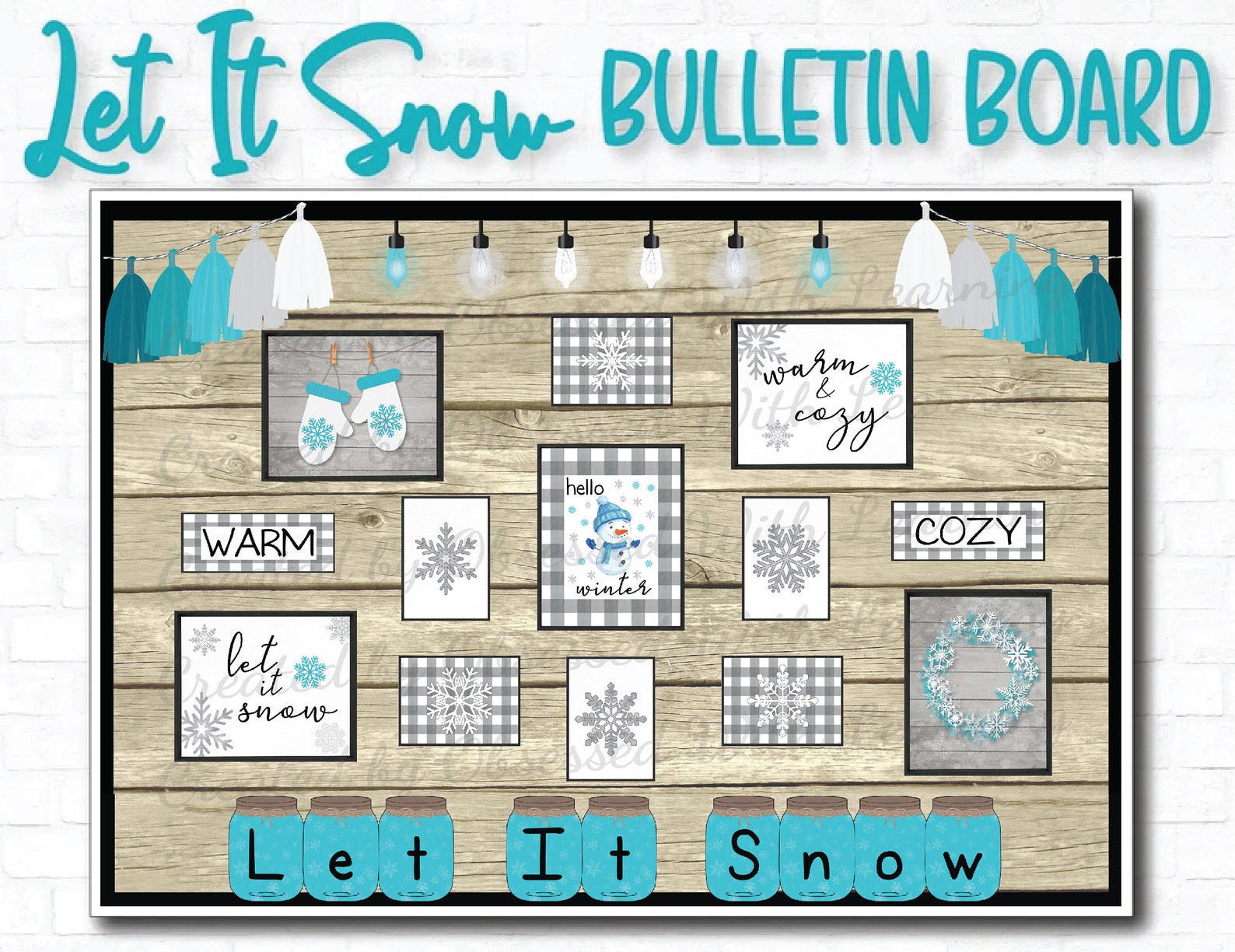 Let It Snow Décor Let It Snow Bulletin Board Farmhouse Décor - Etsy