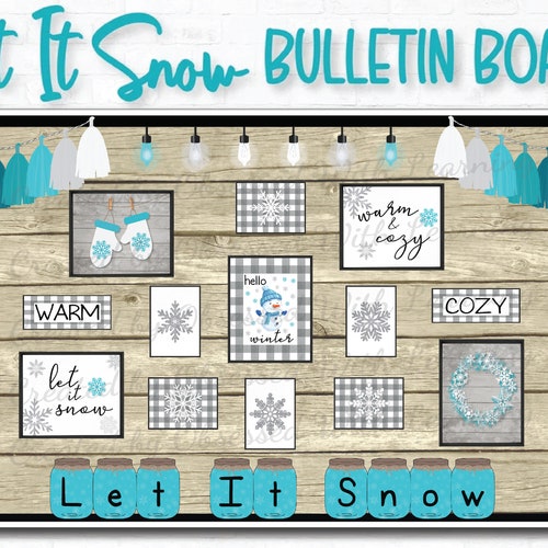 Let It Snow Décor Let It Snow Bulletin Board Farmhouse Décor - Etsy