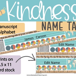 Student Name Tags Editable School Supplies Classroom Decor With ...