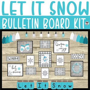 Let It Snow Décor, Let It Snow Bulletin Board, Farmhouse Décor Bulletin ...