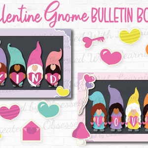 Valentine Gnome Bulletin Board, Valentine Bulletin Board Kit, Kindness ...