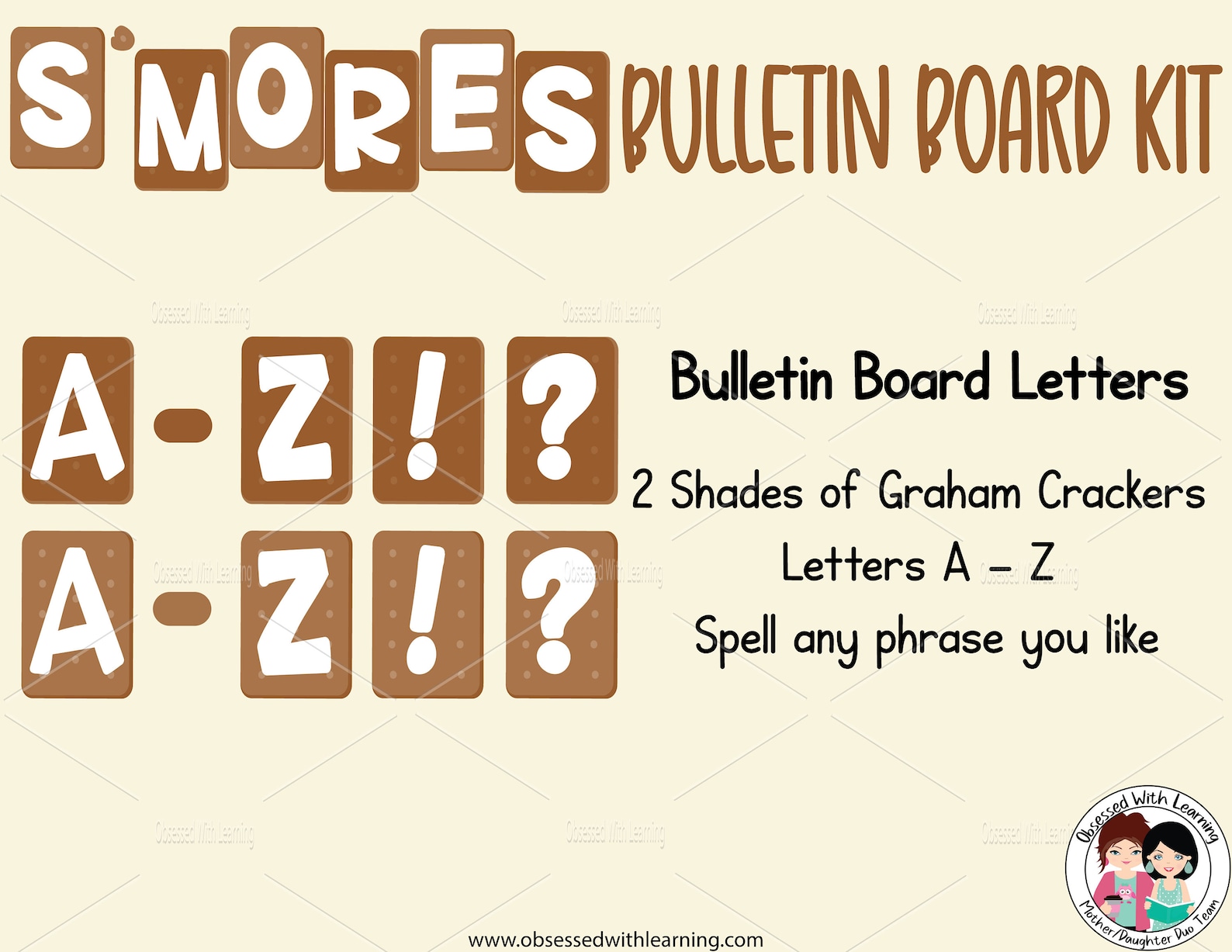 Camping Smores Classroom Buffalo Plaid Bulletin Board Letters and Decor ...