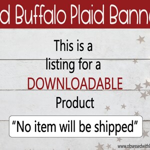 Buffalo Plaid Christmas Décor, Merry Christmas Bunting, Red Buffalo ...