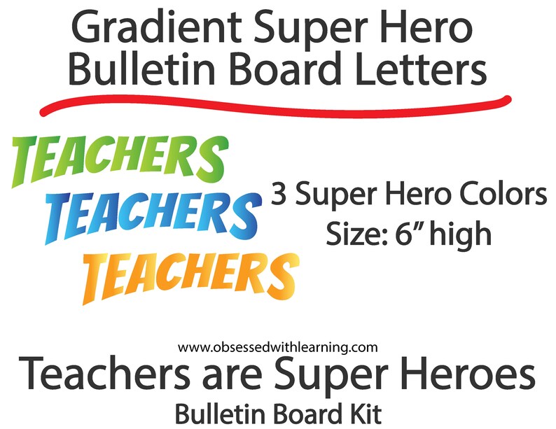 Super Hero Teacher Superhero Teacher Bulletin Board Kit - Etsy