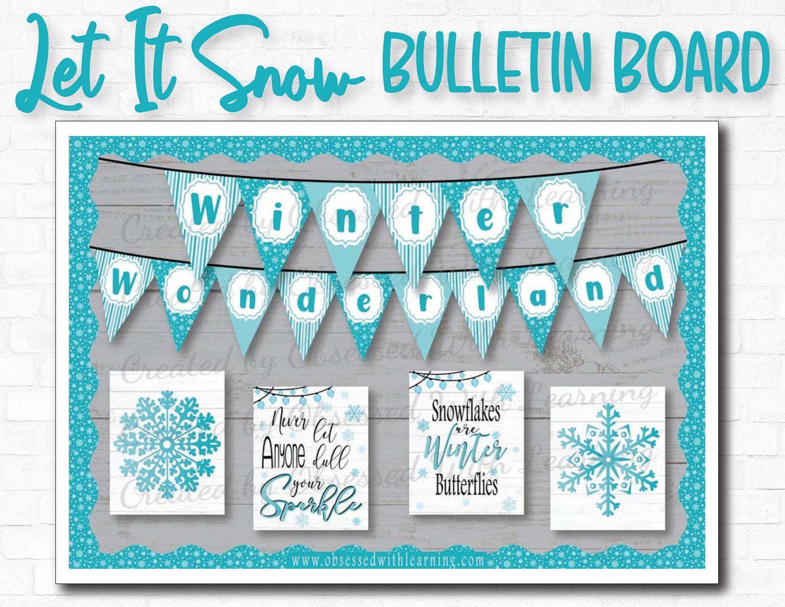 Let It Snow Décor, Let It Snow Bulletin Board, Farmhouse Décor Bulletin ...