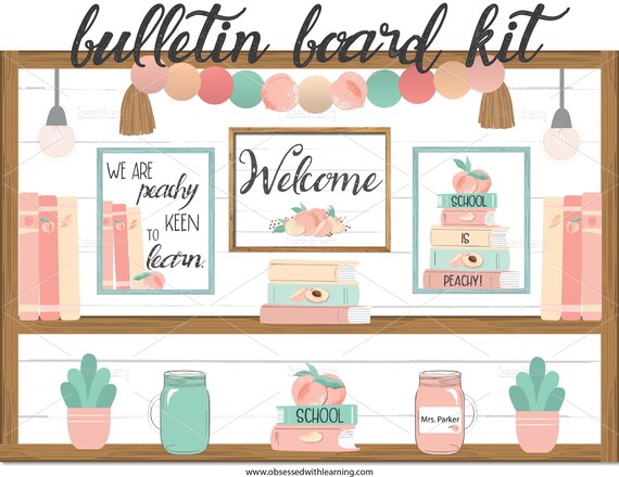Sweet as a Peach Farmhouse Classroom Décor Bulletin Board - Etsy