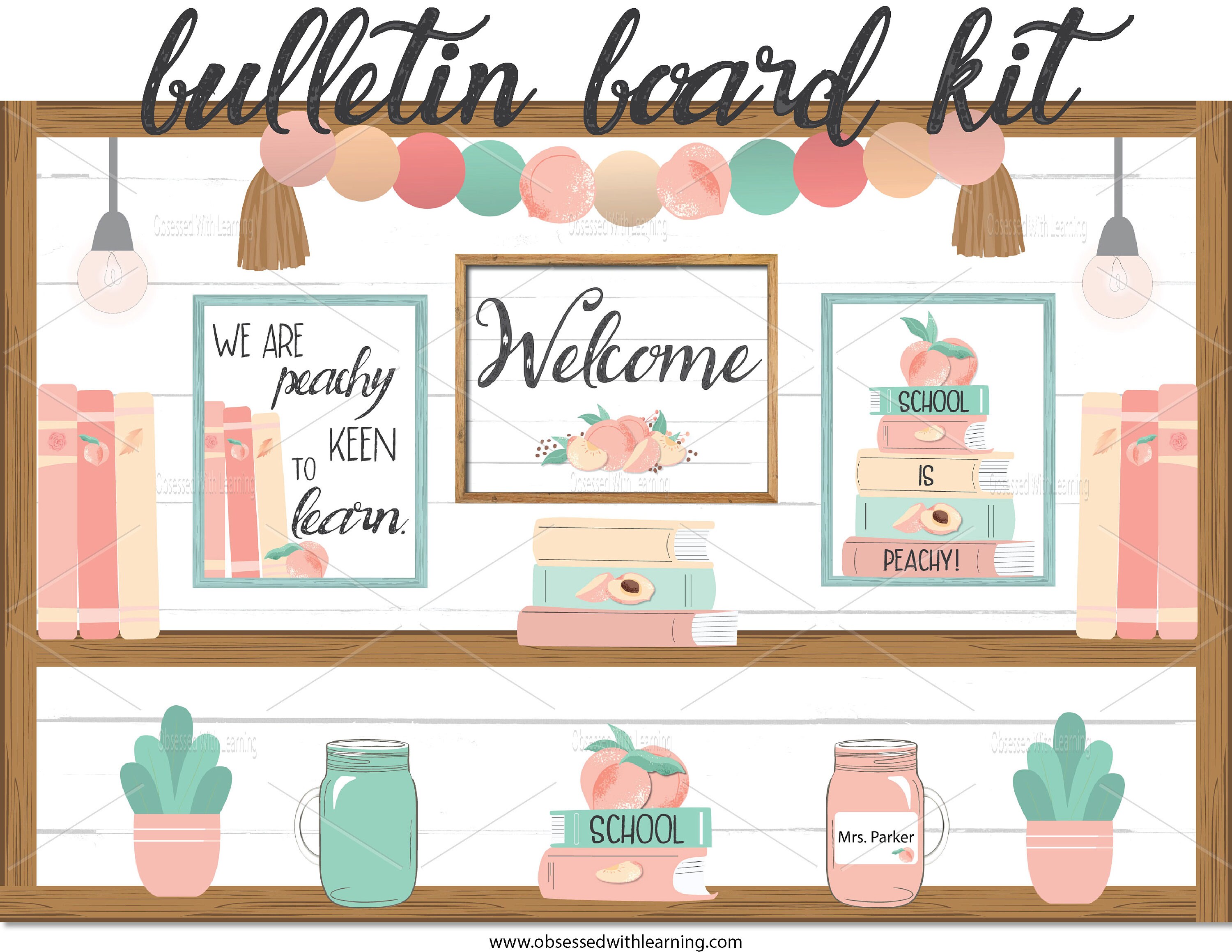 Sweet as a Peach Farmhouse Classroom Décor Bulletin Board - Etsy