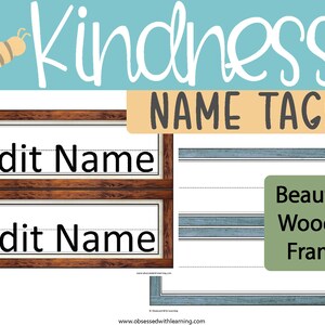 Student Name Tags Editable School Supplies Classroom Decor With ...