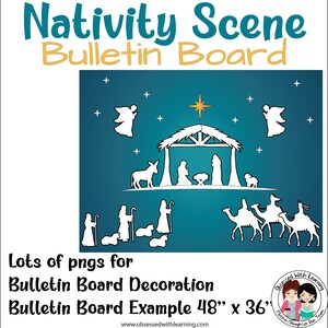 Christmas Nativity Scene Classroom Display Christian Decor Kit - Etsy