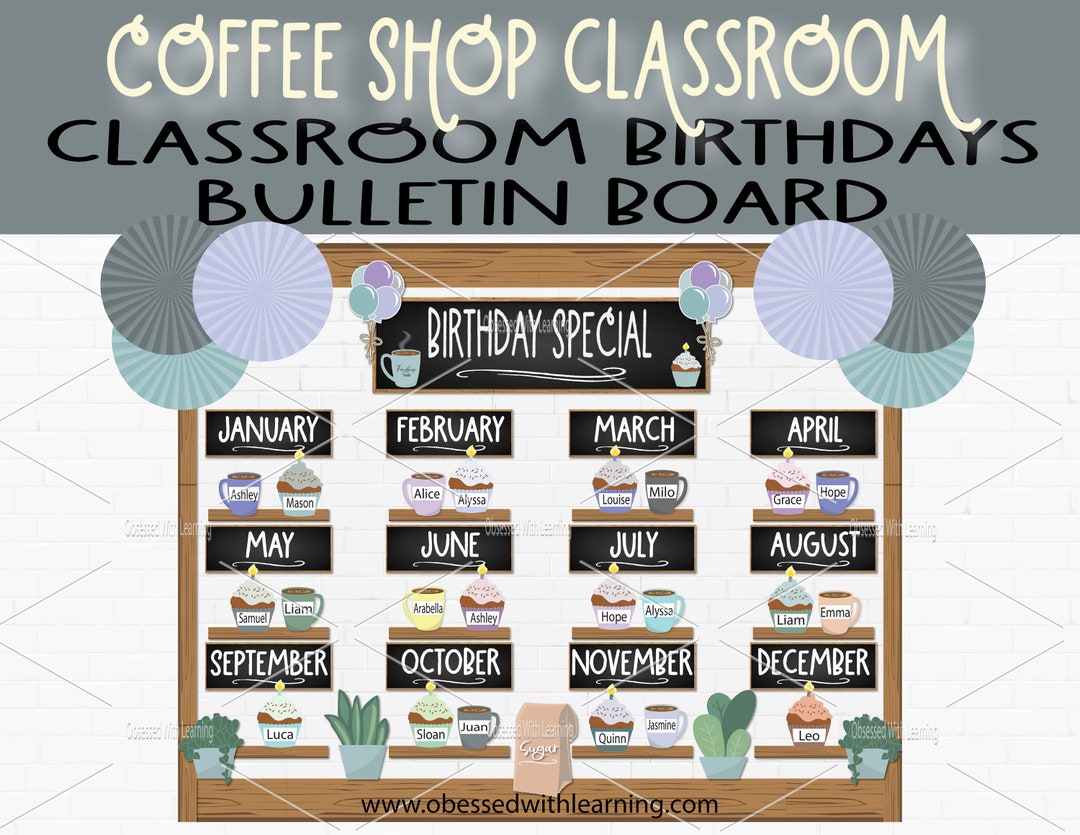 Coffee Theme Farmhouse Classroom Birthday Posters and Name Tags - Etsy